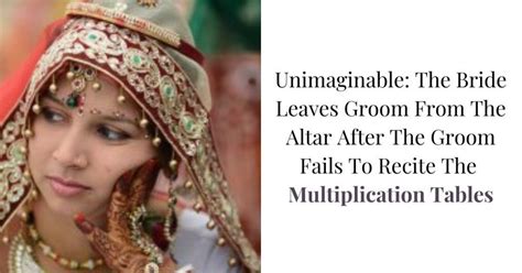 The Bride Leaves The Altar After The Groom Fails To Recite The