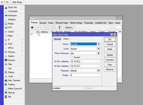 راه اندازی پروتکل Ipsec در میکروتیک
