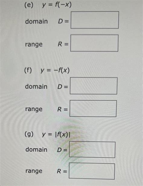 solved let y f x be a function with domain d [ 6 10]
