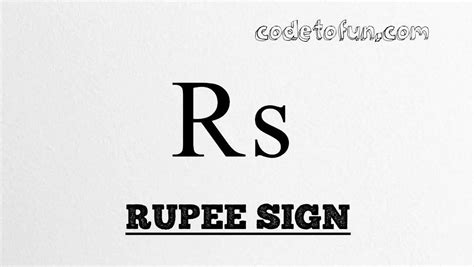 HTML Entity Rupee Sign CodeToFun