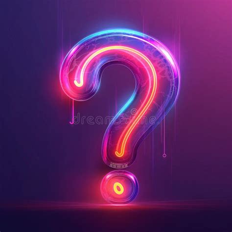 A Glowing Neon Question Mark Suspended In Mid Air With Vibrant Neon