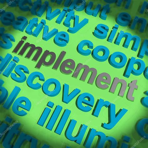 Implement Word Means Execute Or Put Into Practice Stock Photo By