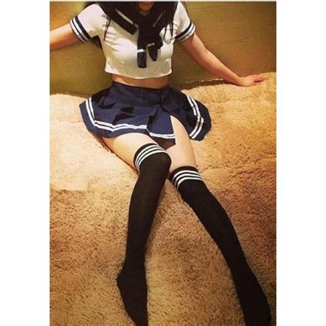 セーラー服 コスプレ 女子高生 Jk 制服 ニーハイソックス 付き！ 紺色 フリーサイズ Happy Store219 Happy