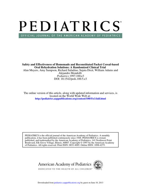 Pdf Safety And Effectiveness Of Homemade And Reconstituted Packet