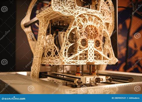3d Printing Robot Depositing Layer Of Material Onto 3d Printing Bed