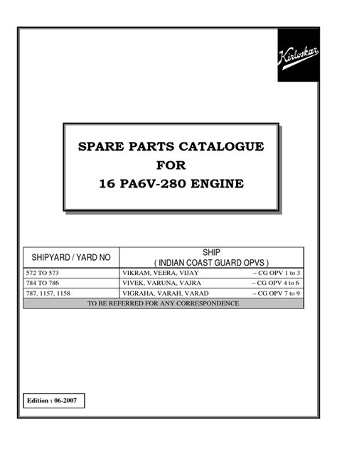 Main Engine Spare Part Catalogue Pdf Piston Pump