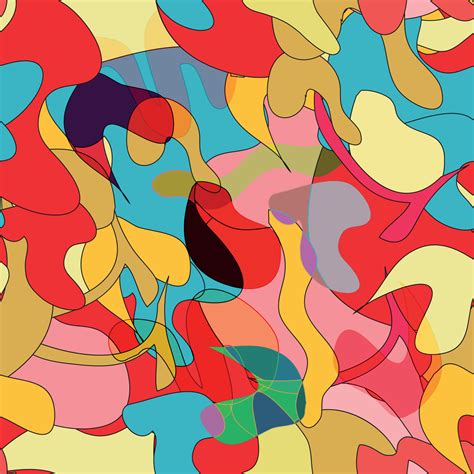 Seamless Pattern Abstract Psychedelic Art Background Vector Il
