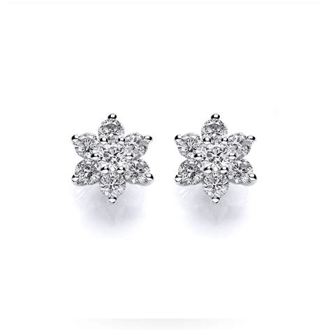 Diamond Star Cluster Stud Earrings Temelli Jewellery