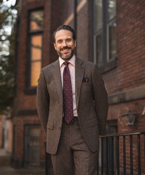 Brown Donegal Tweed Suit With Pink Shirt Outfit Idea He Spoke Style