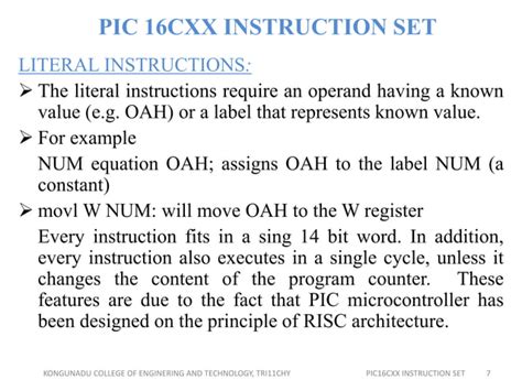 Pic16cxx Instruction Set Pptx Programming Languages Computing