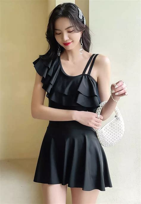 Buy Yg Fitness One Shoulder Ruffled One Piece Swimsuit 2024 Online