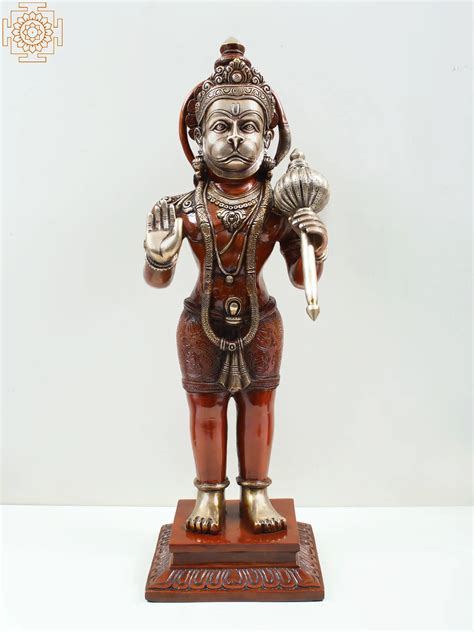 Blessing Lord Hanuman Brass Sculpture Exotic India Art
