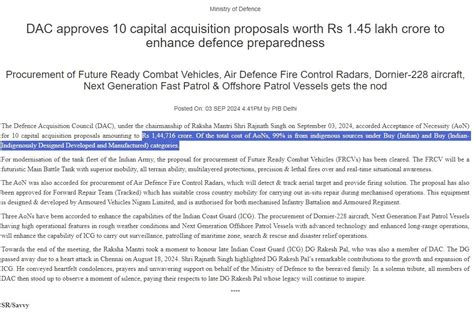 Anil Kishan Zutshi ☁ On Linkedin Goi Has Released Defence Orders Worth