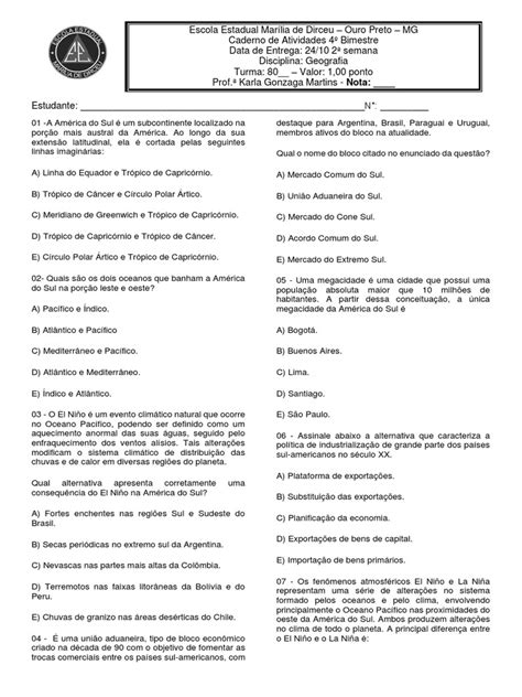 Lista De Exercicios 2 4b Pdf