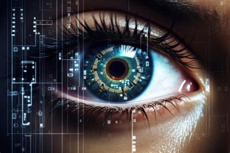 Premium Ai Image Woman Technology Future Vision Digital Eye Futuristic