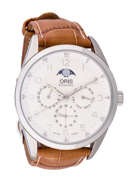 Oris Automatic Moonphase Watch Brown Stainless Steel Ors20013 The Realreal