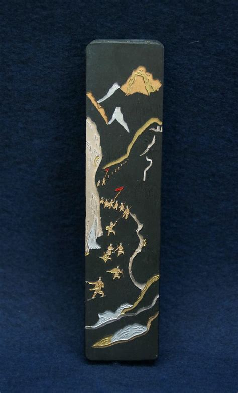 中国の古墨 千山萬水 62g 歙県徽墨厰製 超漆煙 1970～1980年代 唐物 文房具 文房四房 書道用品 中国美術品牌价格图片代购帮