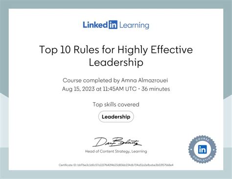 Amna Almazrouei On Linkedin Certificate Of Completion