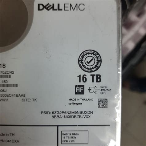 Jual HDD SAS 16TB Tahun 2023 1 Day On Time SENTINEL 100 OK DELL EMC 512e EXOS X18 12