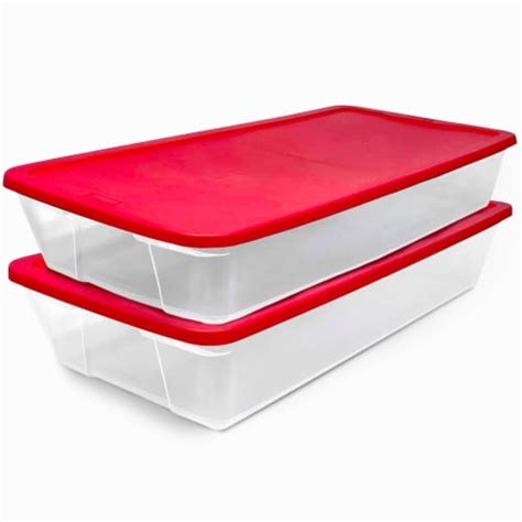Homz 41qt Clear Plastic Holiday Storage Container Wred Snap Lock Lid