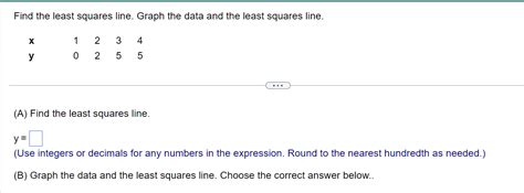 Solved Find The Least Squares Line Graph The Data And The Chegg