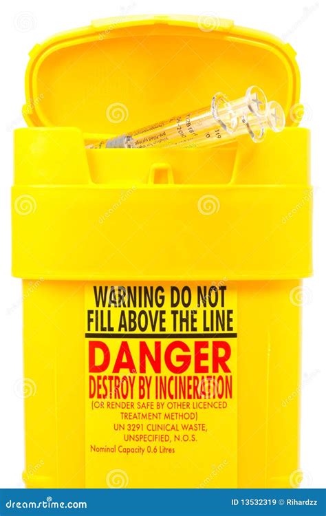 Container And Two Used Syringes Stock Image Image Of Medicine