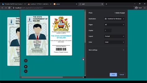 Printable Staff Id Card Creator System Using Phpmysqli Demo Youtube