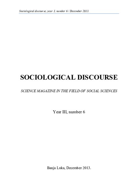Pdf Sociological Discourse 6