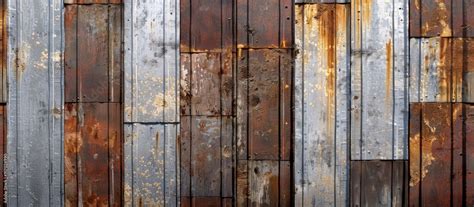The Aged Galvanized Metal Sheet With Rusted Areas Creates An