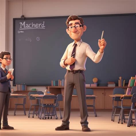 Premium Photo 3d Teacher In The Classroom Generative Ai