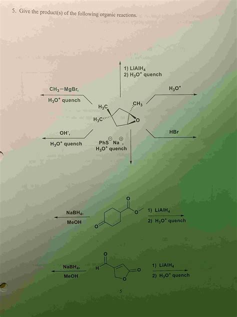 Solved Draw The Products Of The Following Organic Reactions