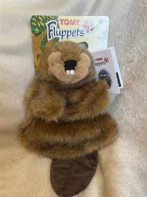 Fluppets Tomy Hand Puppet Beaver Furrytails Vintage Plush Soft Toy