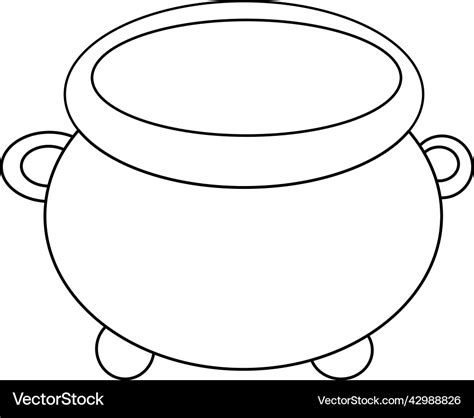 Clipart Black Outline Of A Cauldron Royalty Free Vector