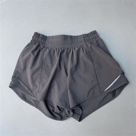 Black Lulu Lemon Shorts Hottie Hots Size 2 Tall Depop