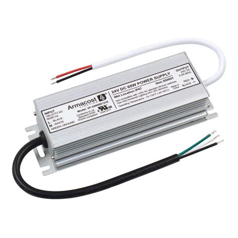 Armacost Lighting 60 Watt Standard Wet Location LED Driver 24 Volt DC Transformer 850601 The