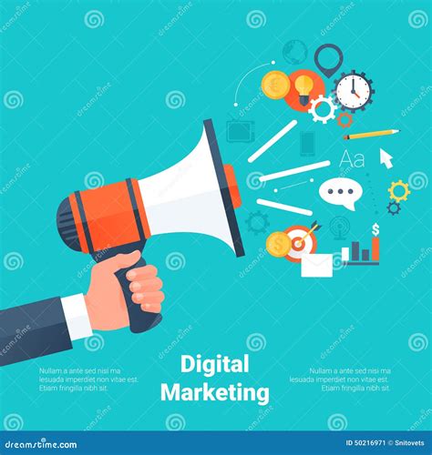 Hand Holding Megaphone With Cloud Of Colorful Application Icons On Media Theme Stock Vector