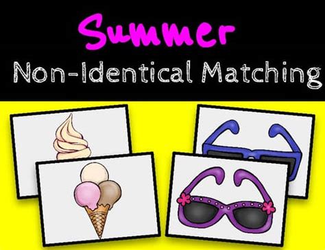 Summer Non Identical Matching Cards By Making Meaningful Materials