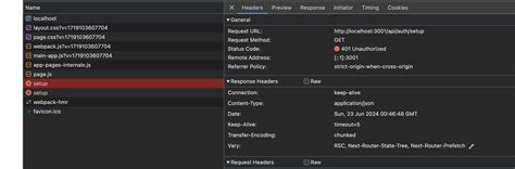 im having 401 in localhost 3001 api auth setup w