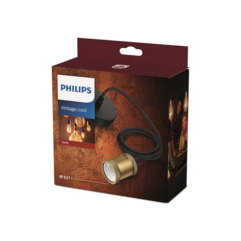 Philips Vintage Hanging Light E27 Socket Gold Uk