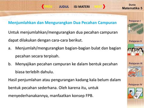 MEDIA PPT MATERI PENJUMLAHAN DAN PENGURANGAN PECAHAN PPT