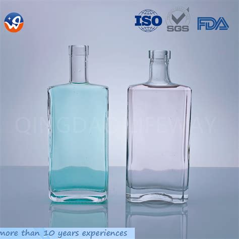 Ml Different Sizes Empty Square Clear Liquor Bottles With Cork For Gin Tequila Mezcal Rum