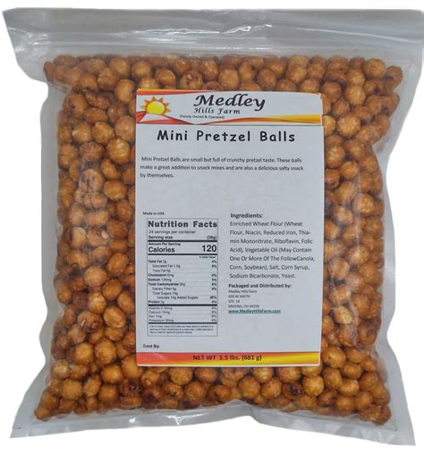 Medley Hills Farm Mini Kef28 Pretzel Balls Pretzel Rounds Nuggets In Resealable Bag 15