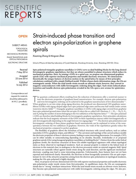 Pdf Strain Induced Phase Transition And Electron Spin Polarization In