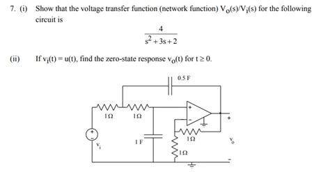 solved 7 i show that the voltage transfer function
