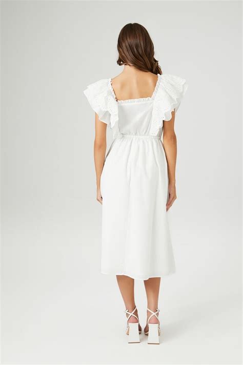 Eyelet Butterfly Sleeve Midi Dress Forever21us