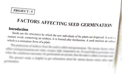 Solution Project Factors Affecting Seed Germination Studypool