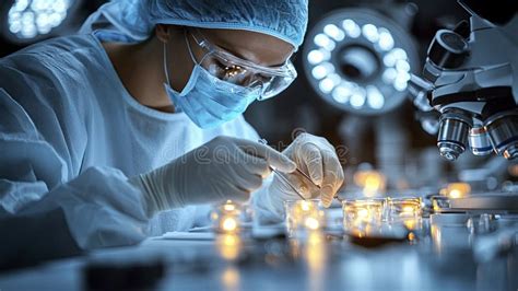 Scientific Research Specialist Working With Laboratory Equipment Under