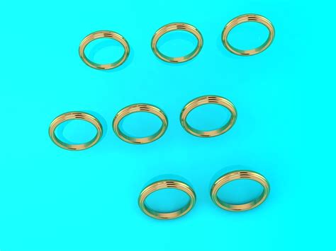 Wedding Engagement Ring Without Stone 8 Sizes 3d Model 3d Printable