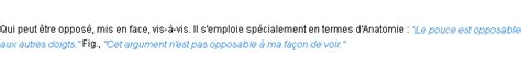 Opposable La Définition