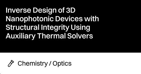 Inverse Design Of 3d Nanophotonic Devices With Structural Integrity